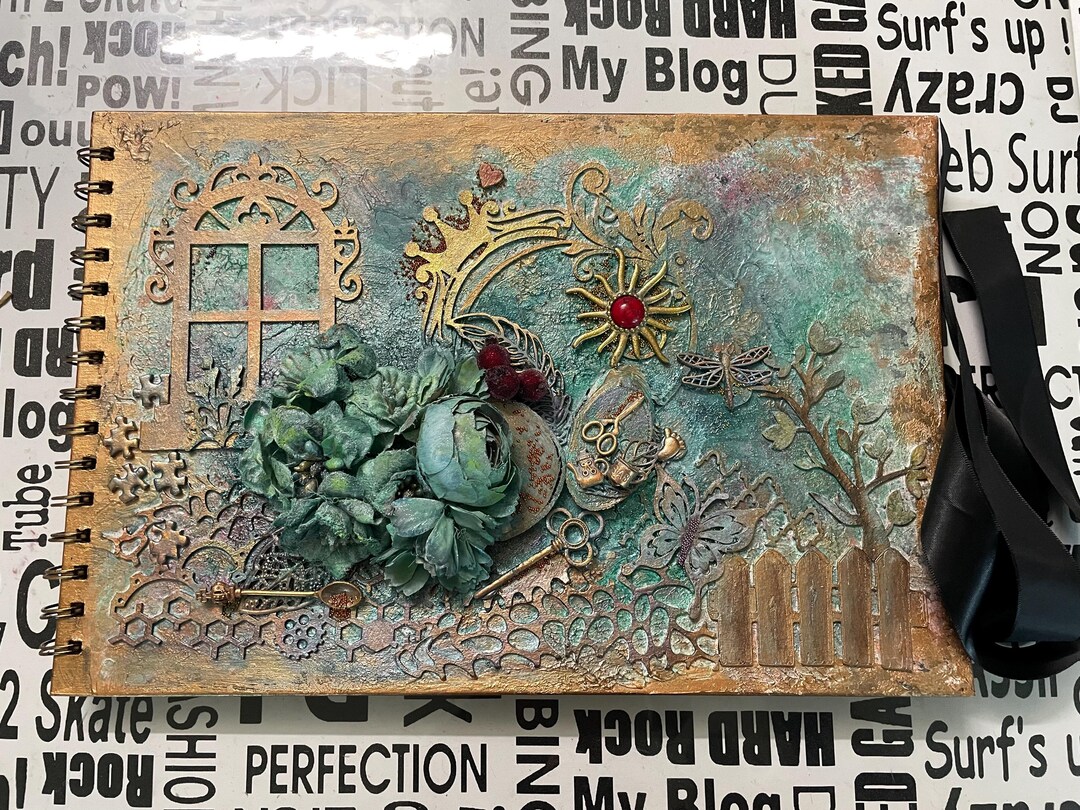Vintage Scrapbook Album – Mixed Media Art Journal, Unique Gift, Rustic ...
