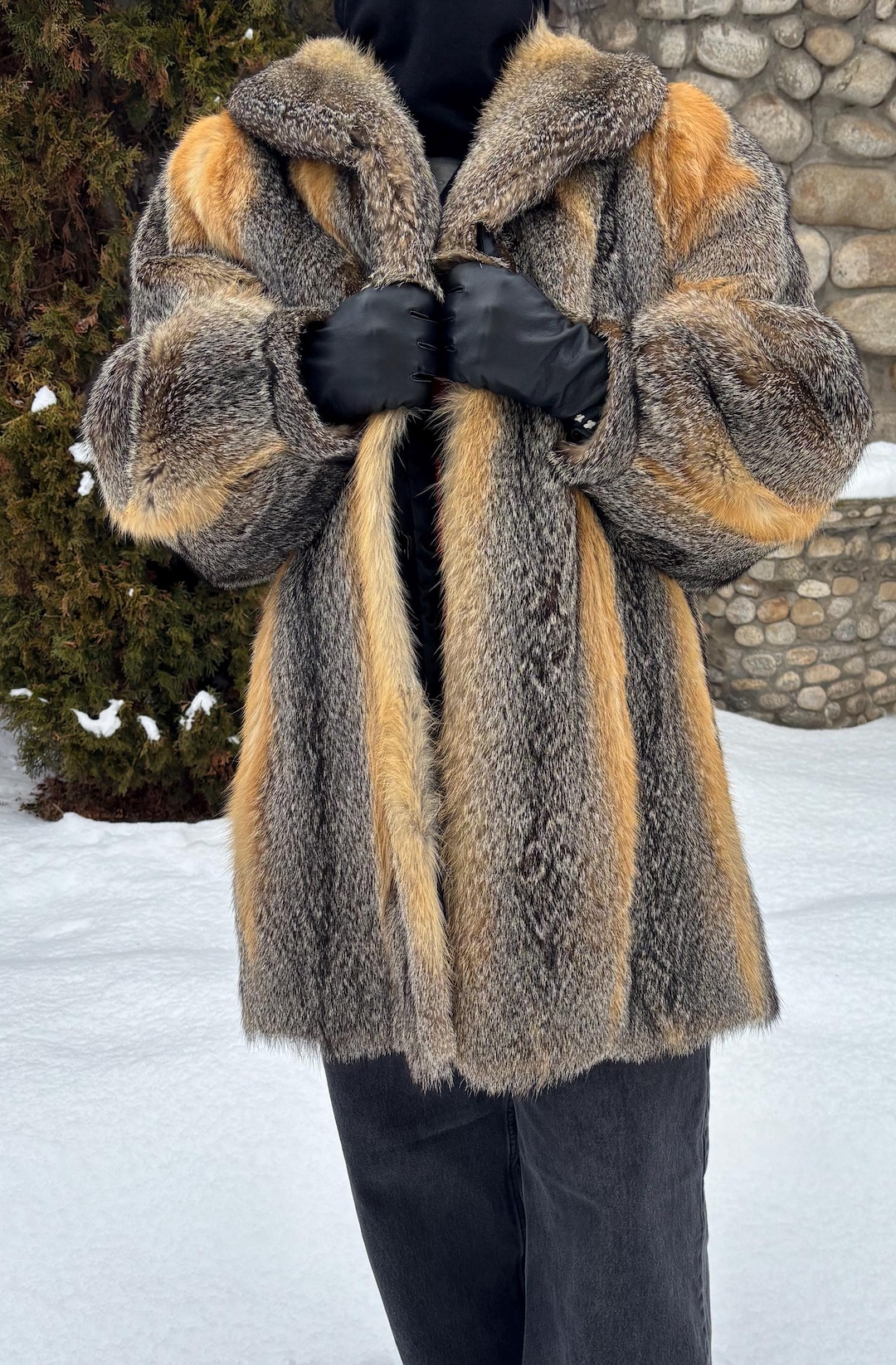 Vintage Red Fox Fur Coat, Pelz Boonen Eschweiler Real Fox Fur Coat - Etsy