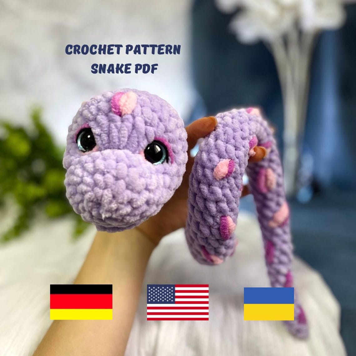 Snake Crochet Pattern Plushies Amigurumi - Etsy