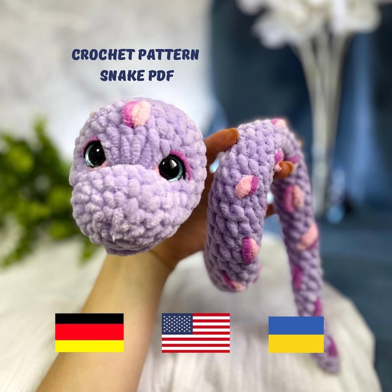 Snake Crochet Pattern Plushies Amigurumi - Etsy
