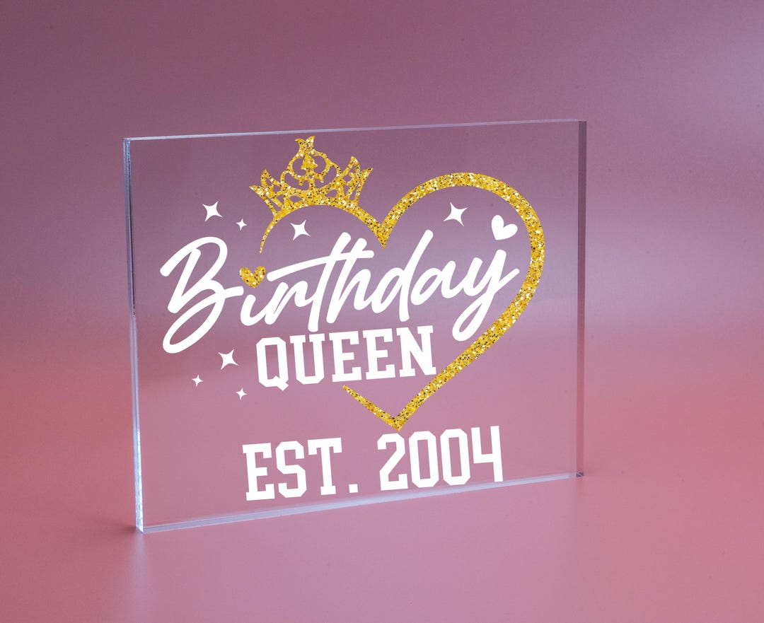 Custom Birthday Desk Sign | Birthday Acrylic Plaque | Birthday Queen ...