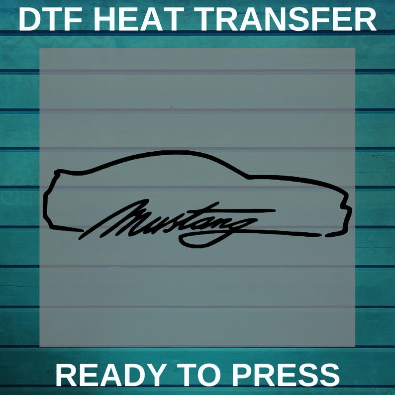 Ford Mustang Silhouette DTF Transfer | Ford Mustang Dtf | Retro Classic ...