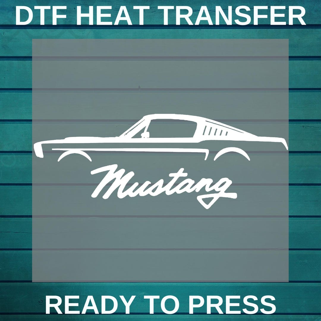 Ford Mustang Silhouette DTF Transfer | Ford Mustang Dtf | Retro Classic ...