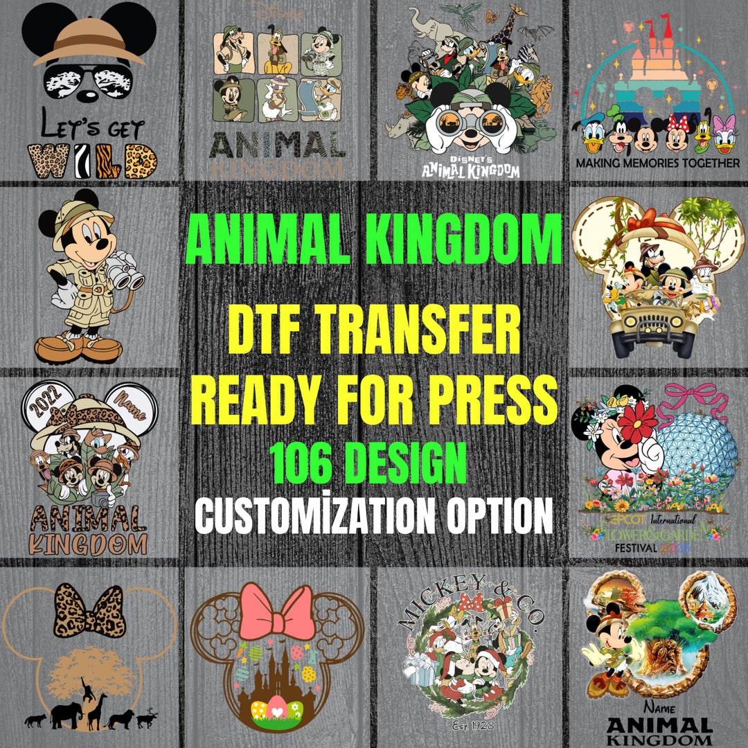 Disney Animal Kingdom DTF Printing | Disney Mickey Minnie Ready to ...