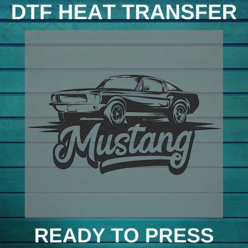 Ford Mustang Silhouette DTF Transfer | Ford Mustang Dtf | Retro Classic ...