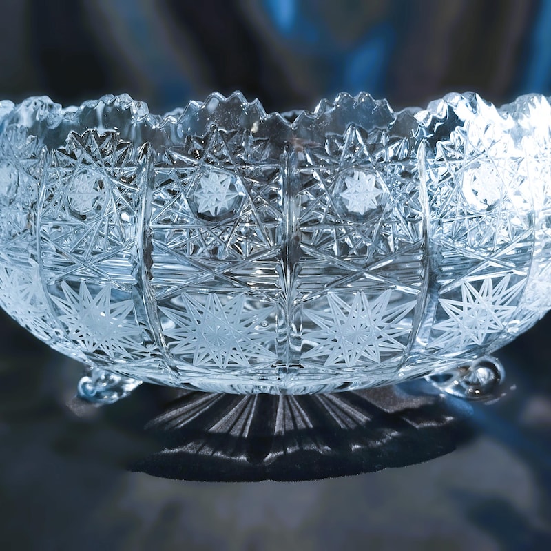 Crystal Bowl Cut Glass - Etsy