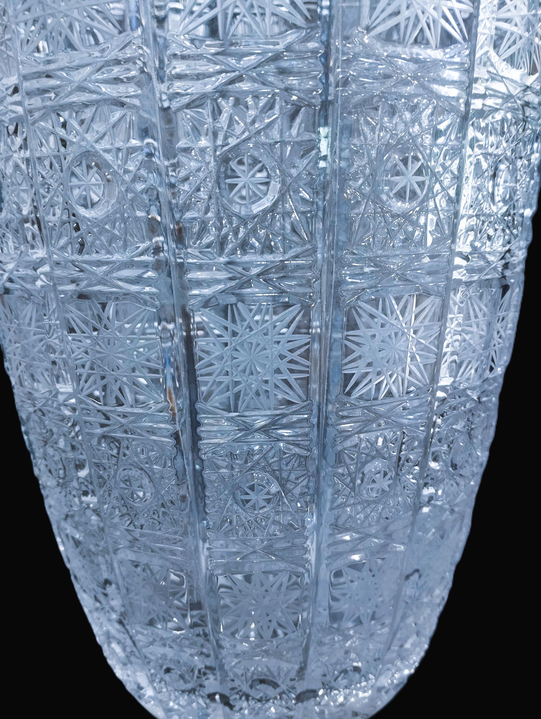 Czech Bohemian Crystal Glass - Cut Heavy Crystal Vase 36cm/14" 1pc - Etsy