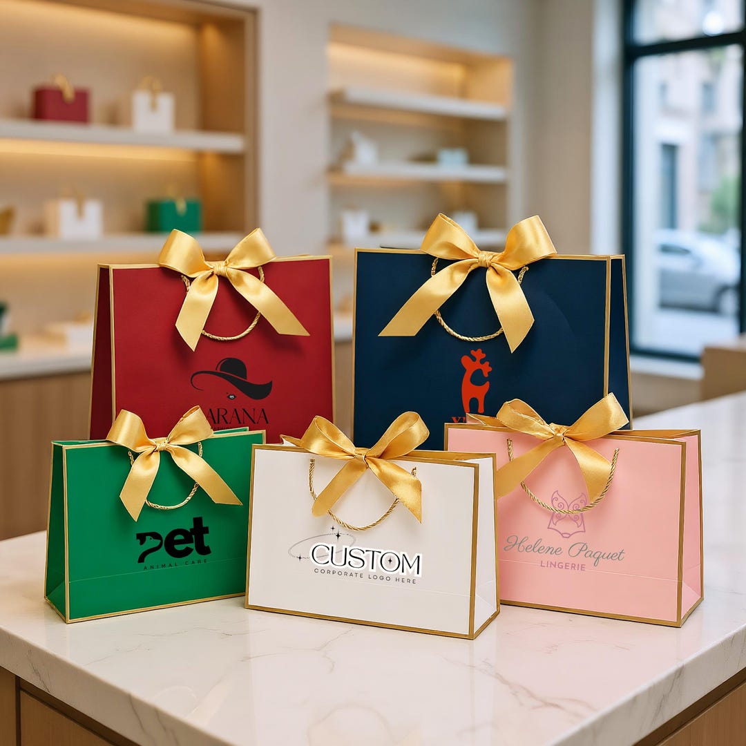 Personalized Company Logo Paper Gifts Bags, Bulk Gifts Bag, Bridesmaid ...