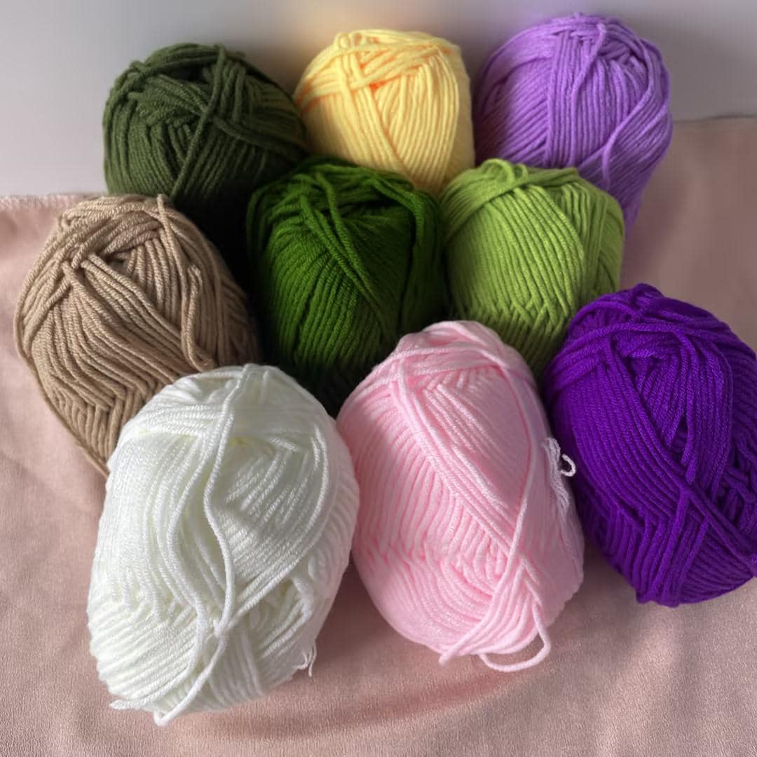 100% Cotton Yarn, 4 Ply Crochet Yarn 50g Milk Cotton Yarn Perfect for ...