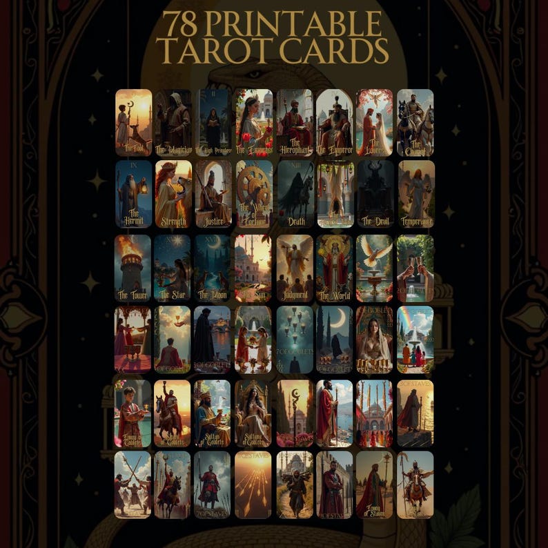 The Sultan's Veil - 78 Card Tarot Digital Tarot Deck Ottoman Empire ...
