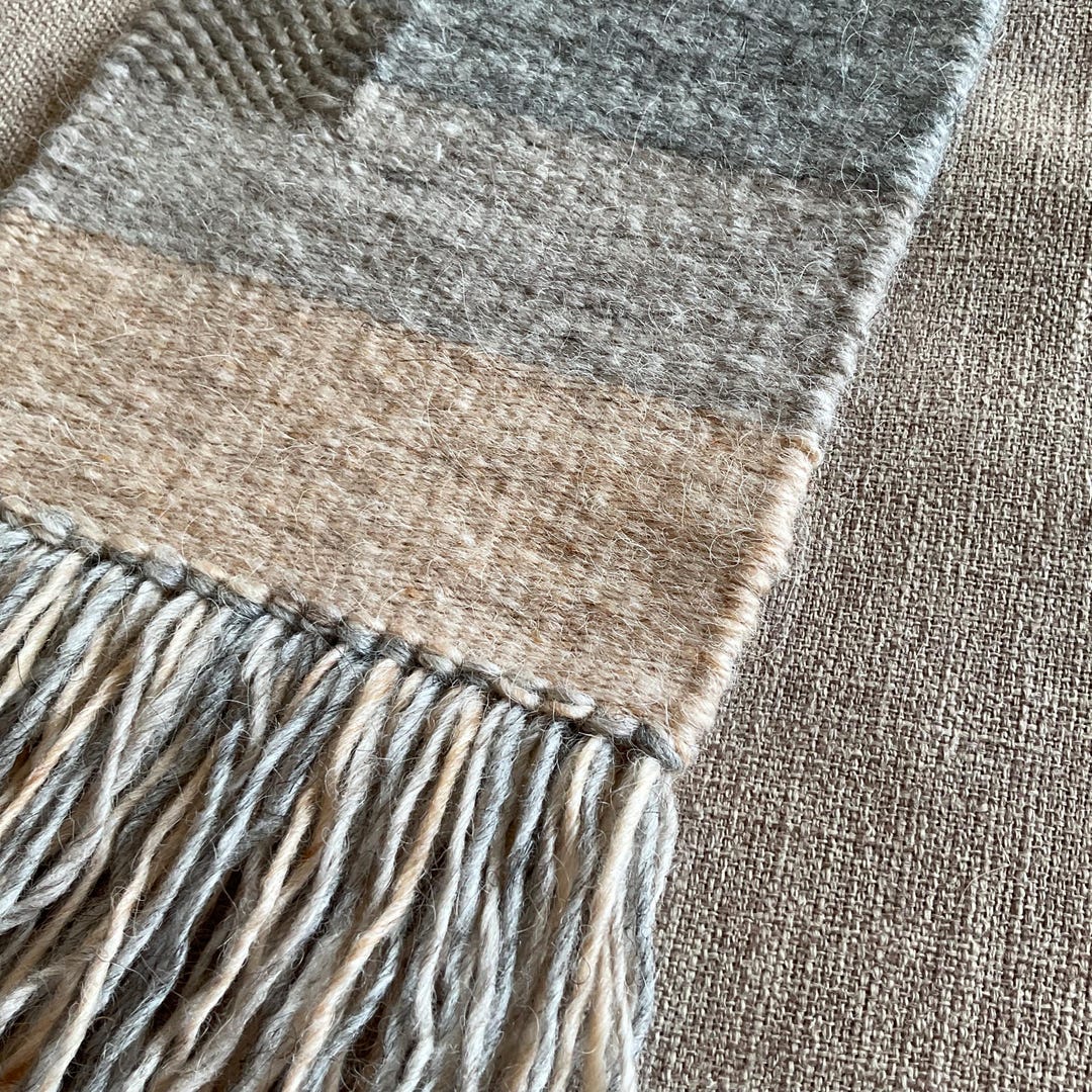 Neutral Block-toned Wool Tapestry - Etsy