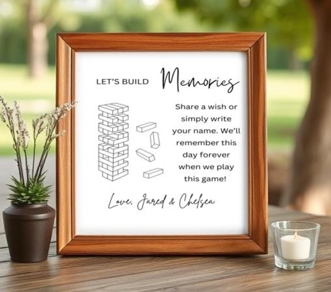 Block Tower Wedding Guestbook Sign Template - Etsy