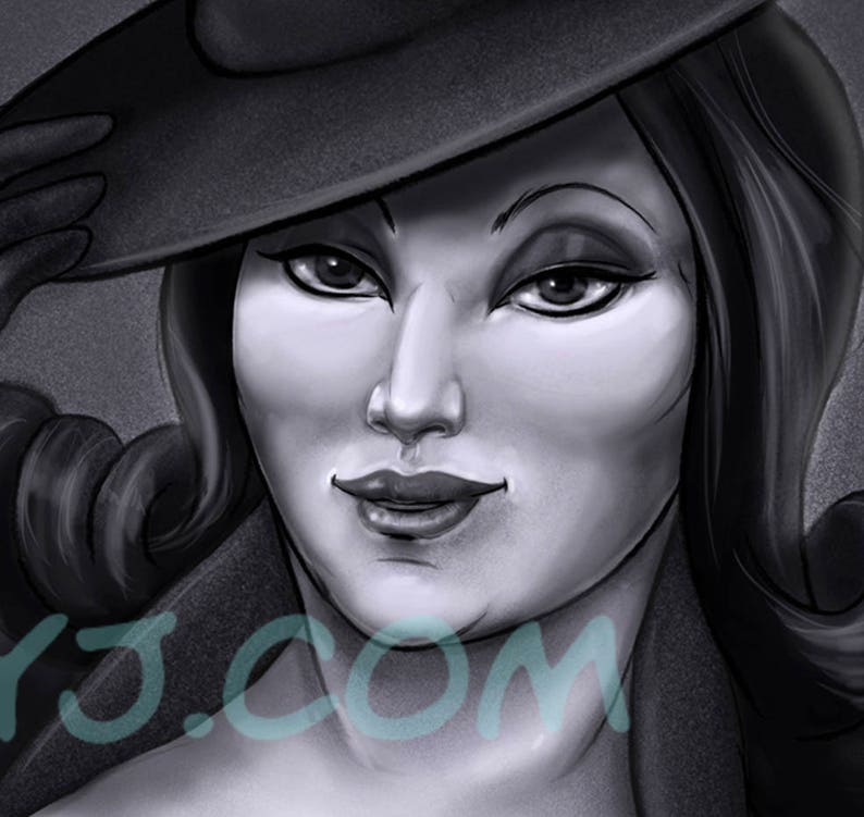Femme Fatale A Plus Size Illustrated Pin Up By Shelleyj Etsy Uk