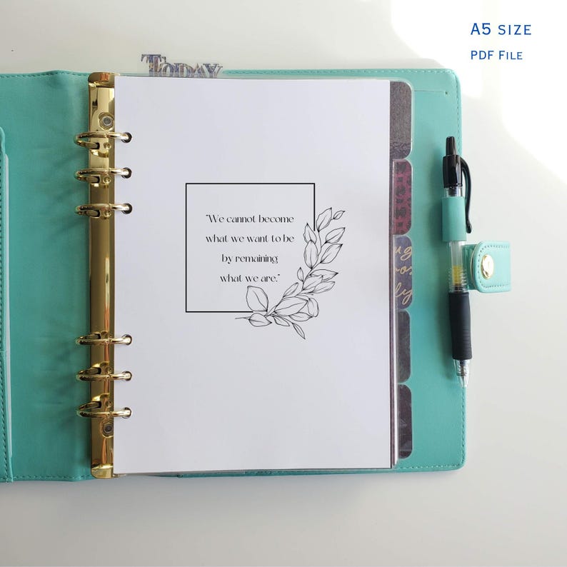 Printable Dashboards, A5 Planner Dashboards, Minimalist Aesthetic ...