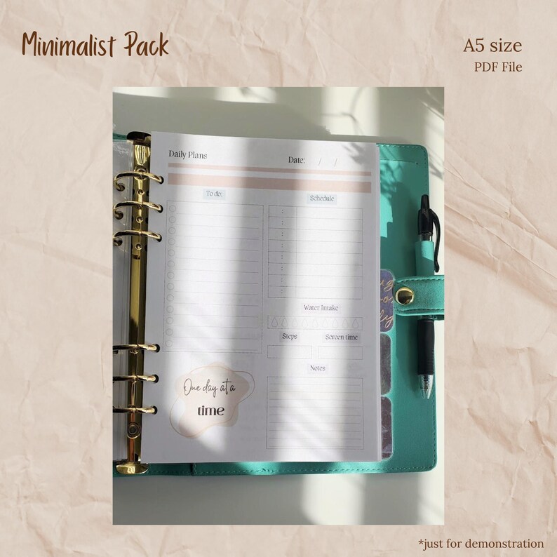 A5 Printable, Minimalistic Planner, Printable Planner, Planner Layouts ...