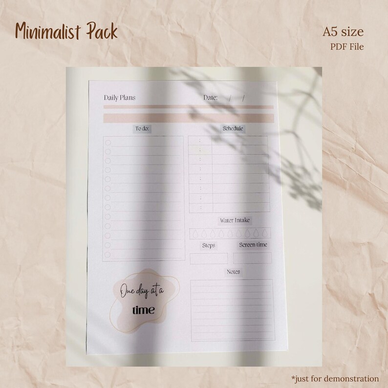 A5 Printable, Minimalistic Planner, Printable Planner, Planner Layouts ...
