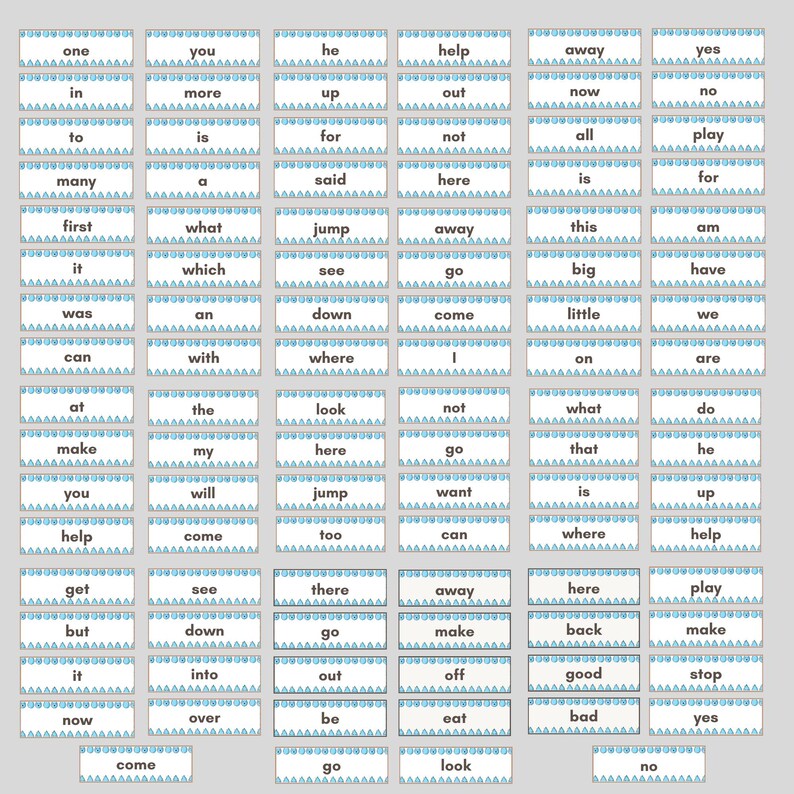 100 Frys First Words for Kids Digital Educational & Printable ...