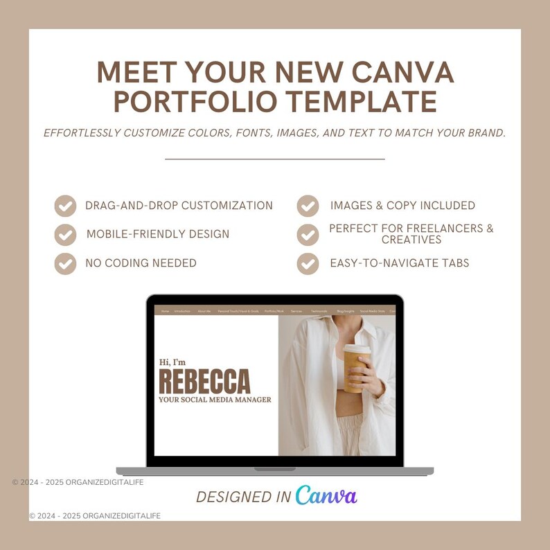 Social Media Manager Portfolio Canva Website Template - Etsy