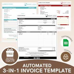 Ultimate 3-IN-1 Automated Invoice Template With FREE Invoice Tracking ...