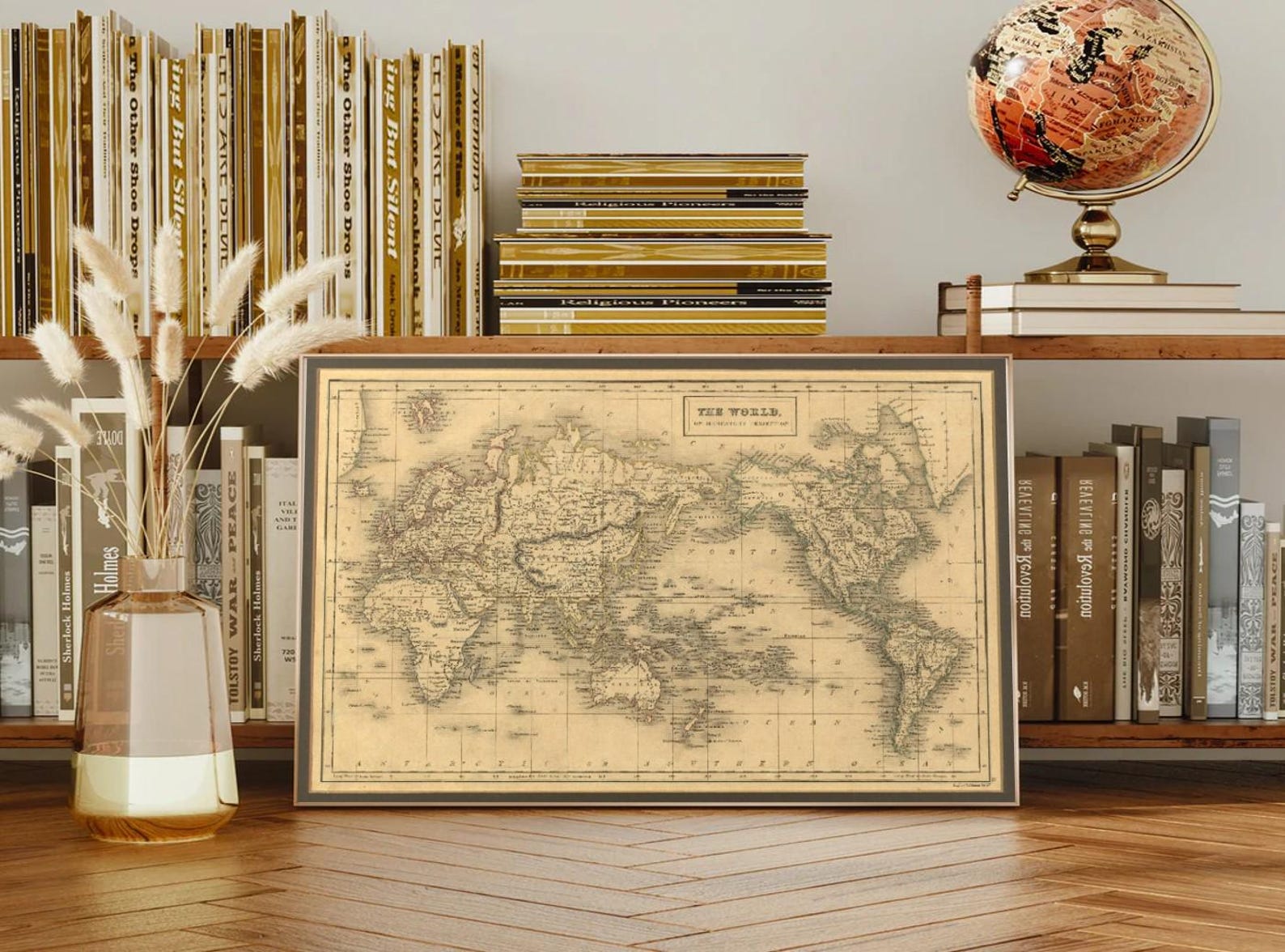 Vintage 19th Century World Map, Printable World Map Wall Art ...