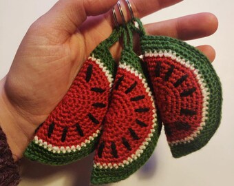 No-sew Crochet Pattern Watermelon Keychain - Etsy