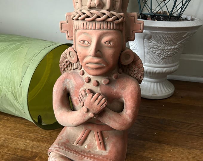 Vintage Mexican Aztec Statue 18” - Etsy
