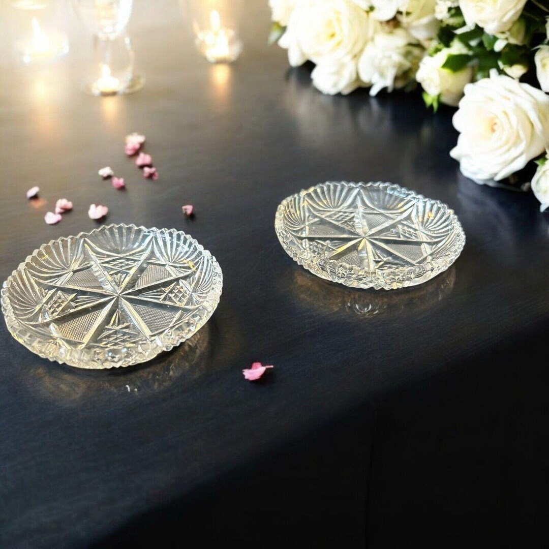Vintage Crystal Butter Pats Set of 2 - Etsy