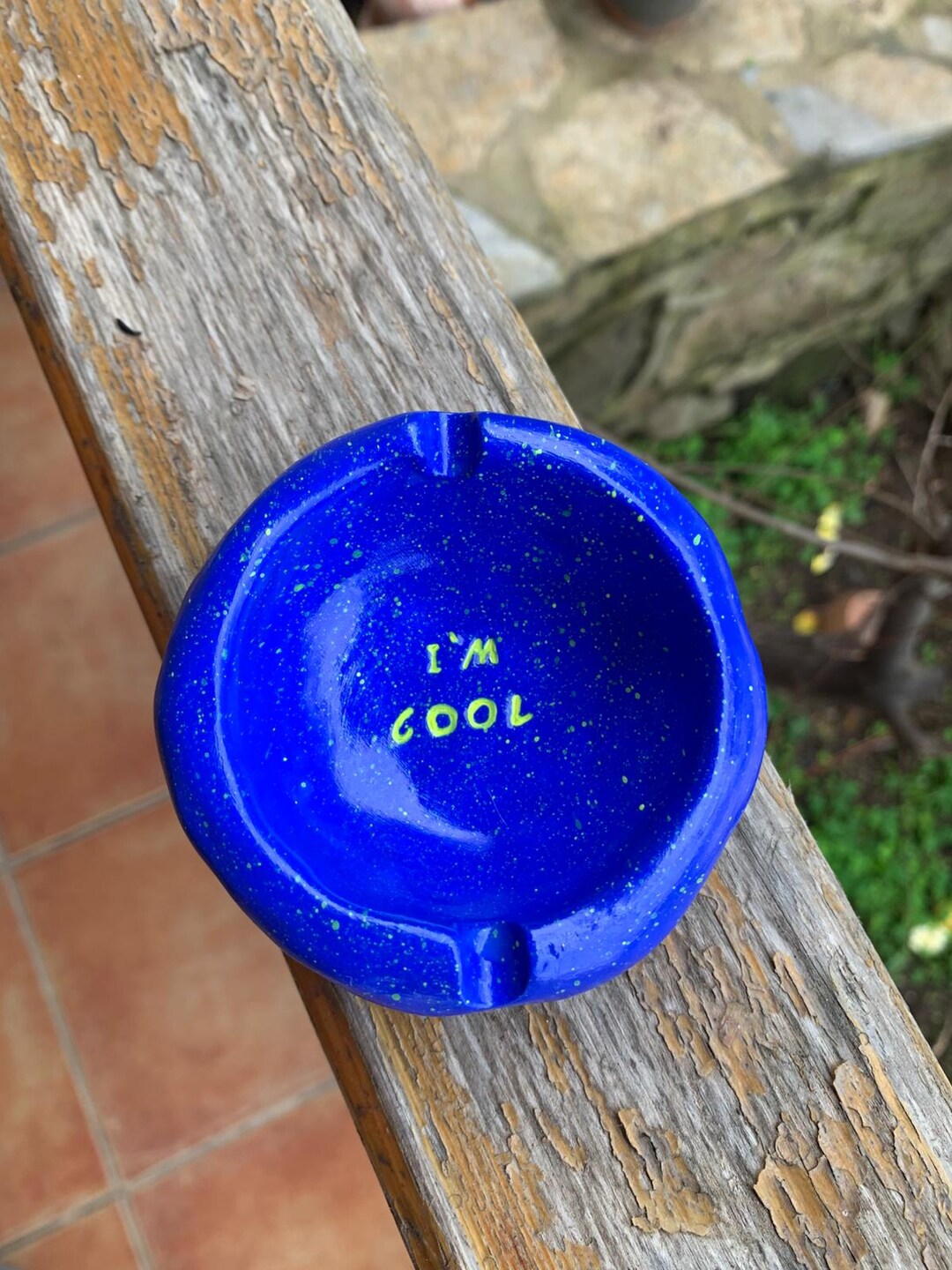Personalized Ashtray Gift for Smokers, Handmade Ceramic Navy Blue ...