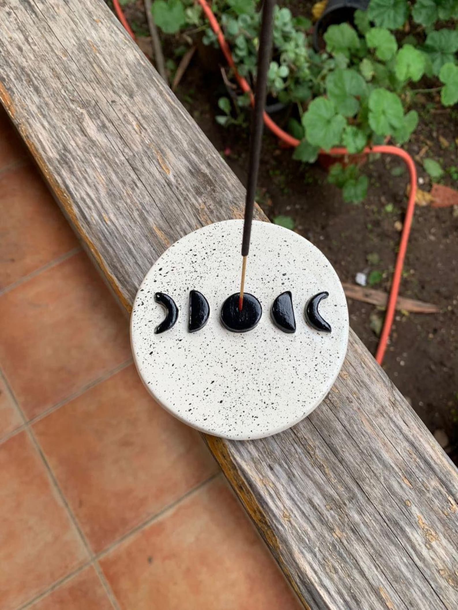 Personalized Frankincense Burning Ceramic Plate With Moon Phases Lunar ...