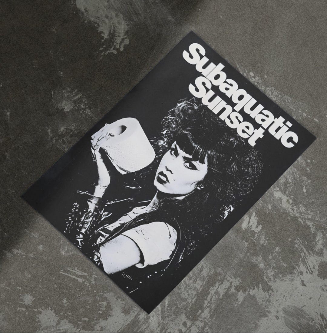 Bathroom Poster | 80's Emo Girl With Toilet Paper Roll Art | Retro Wall ...