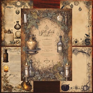 Book of Spells | Witchy Junk Journal | Witchcraft Spells | Antique ...