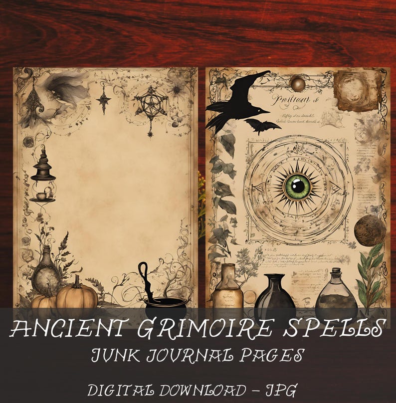 Book of Spells | Witchy Junk Journal | Witchcraft Spells | Antique ...