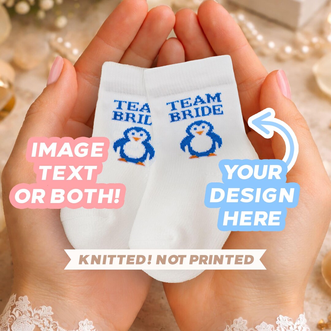 Custom Wedding Logo Image Baby Socks: Organic Cotton Personalized ...