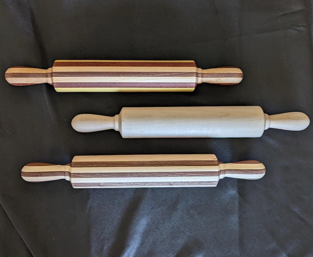 Amish Handcrafted Rolling Pin | Premium Maple, Striped Walnut-maple or ...