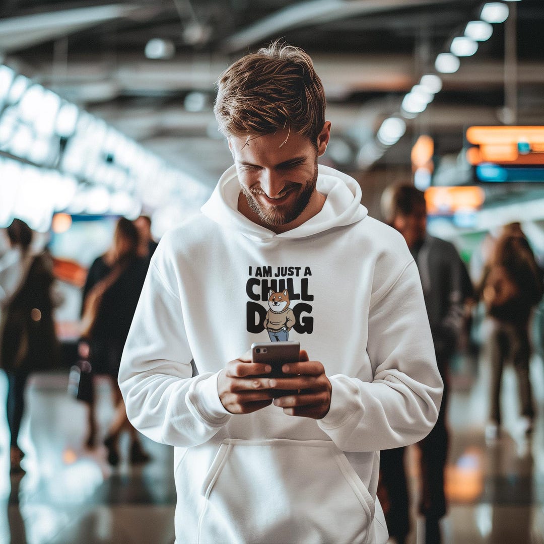 I Am Just a Chill Guy Hoodie - Tiktok Meme Shirt, Viral Dog Cartoon ...
