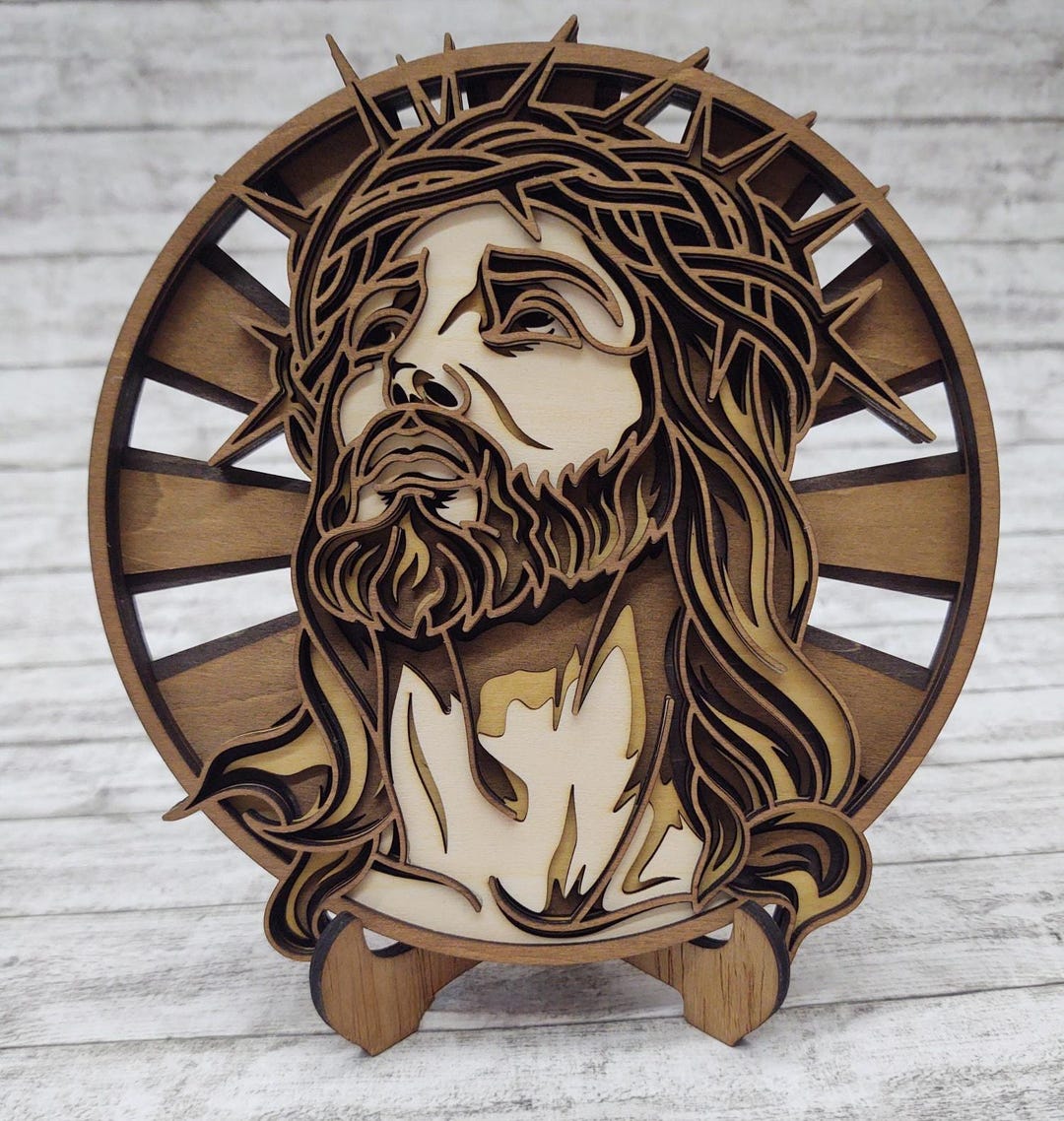 3D Layered Jesus SVG – Christian Laser Cut File for Wood Crafts - Free ...