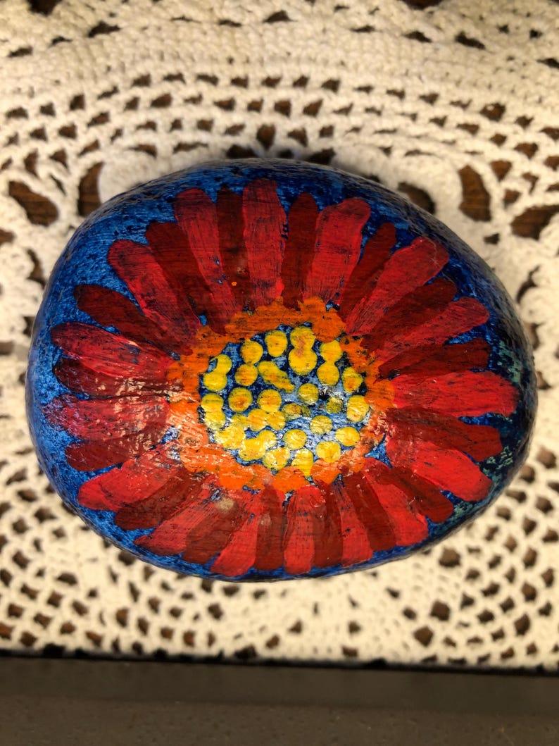 Mandala Dot Rock Paperweights - Etsy