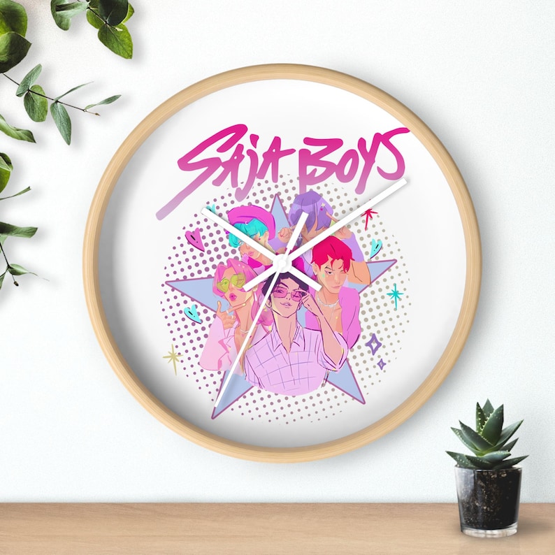Kpop Saja Synth Boys Wall Clock | Retro 80s Anime Art - Etsy
