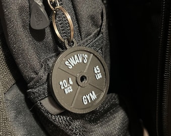 Single Sided Personalized Gym Weight Plate Keychain - Etsy