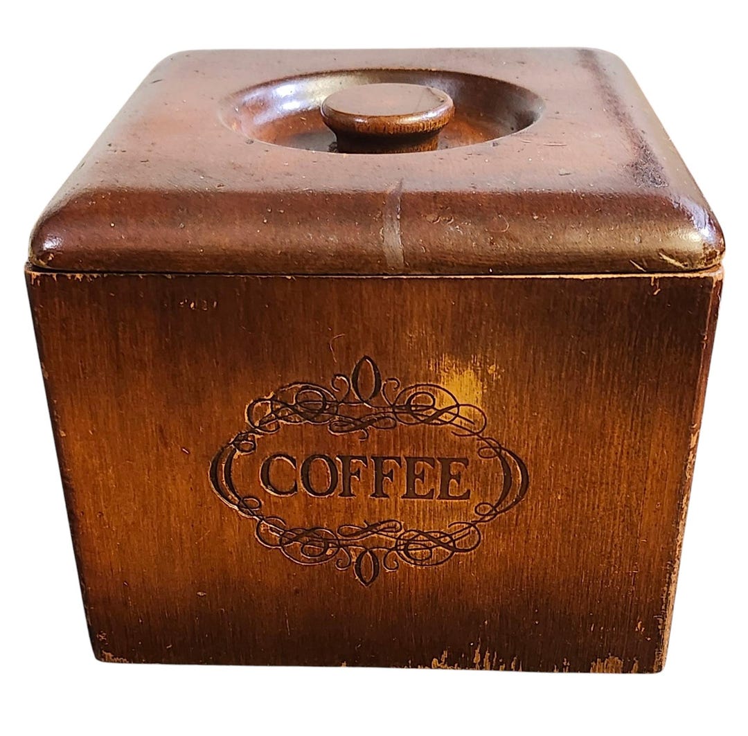 Antique Wood Coffee Box Handmade With Dovetails 6 in Wide 5 in Tall 6 ...