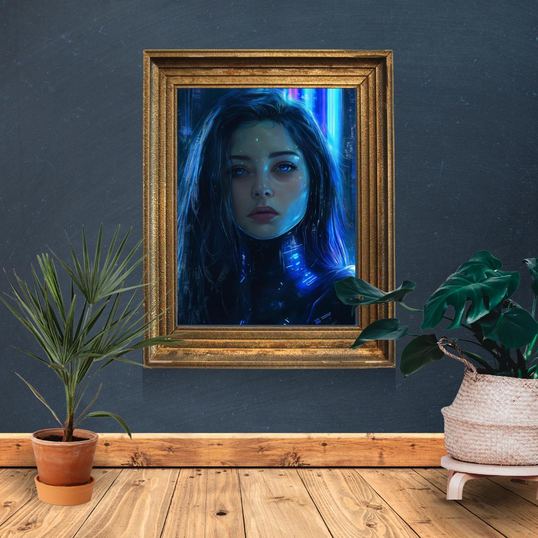 Sci-fi Girl Art - Reflective, Cyberpunk, Space, Moody - Etsy