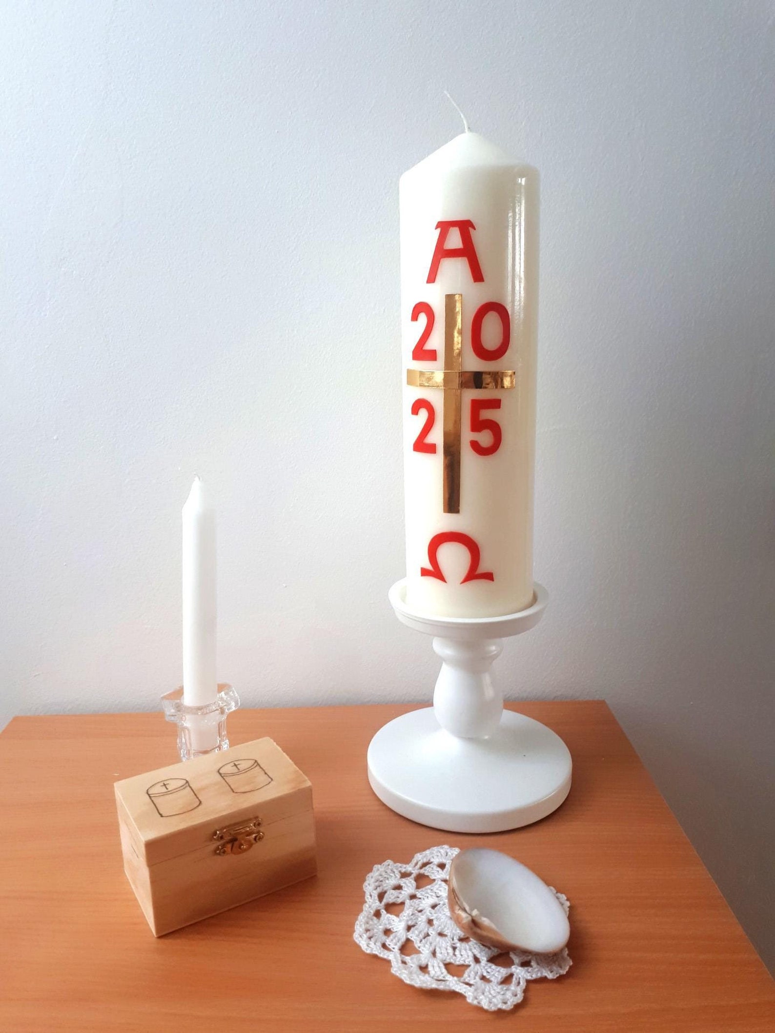 Handmade Paschal Candle Easter Alfa Omega Catechesis of the Good ...