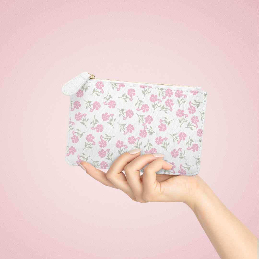 Floral Mini Clutch Bag, Pink Flower Purse for Women, Wedding Handbag ...