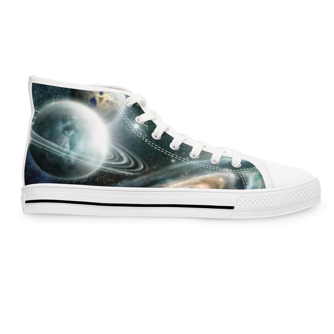 Space Cosmic Planets High Top Sneakers for Women, Solar System Galaxy ...