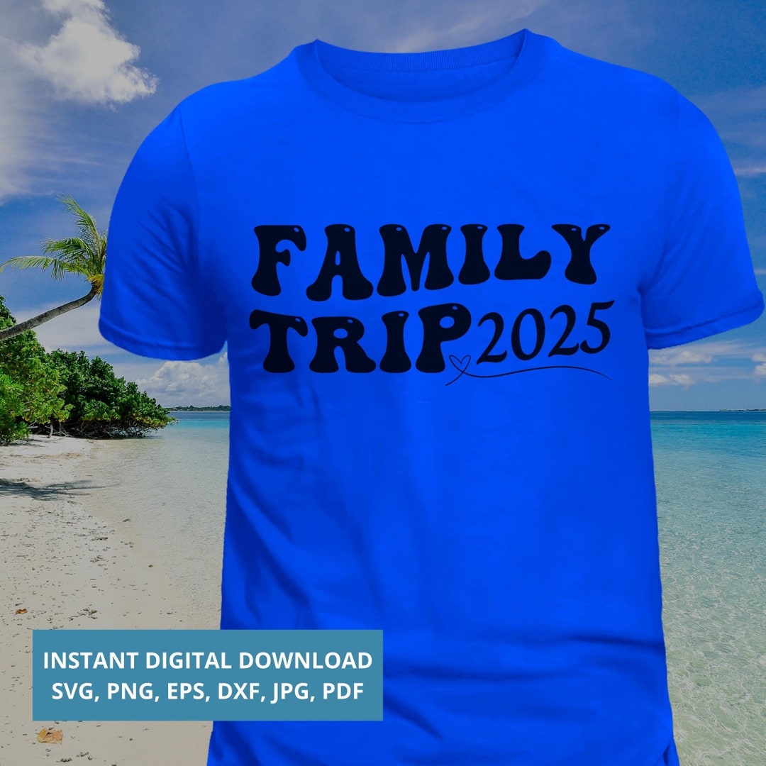 Family Trip 2025 SVG PNG Groovy Retro Wavy Family Vacation 2025, Summer ...