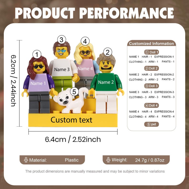 Personalized Building Block Family Figurines, Custom Family Minifig ...