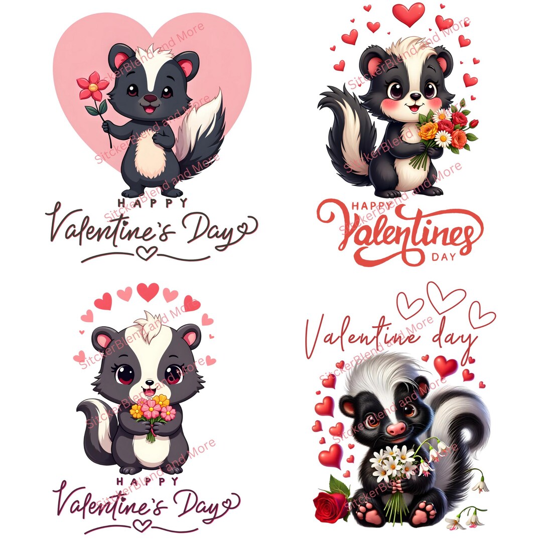Valentine Png, Cute Skunk Png, Digital File, Digital Download, Clipart ...