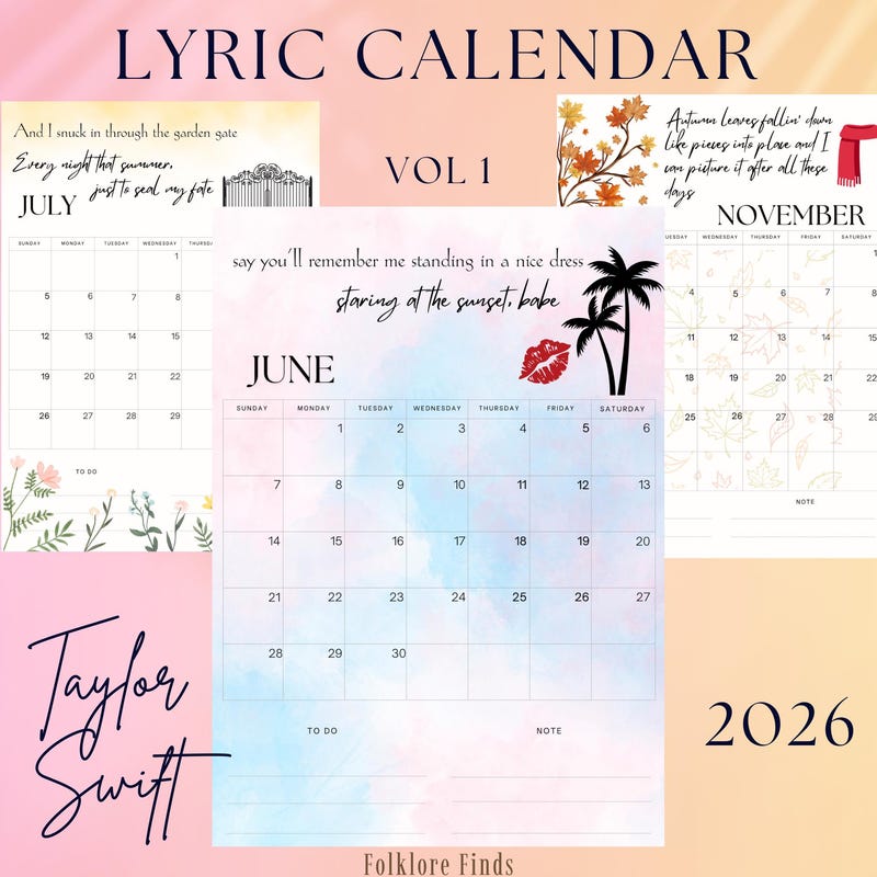 Taylorswift Calendar - Etsy