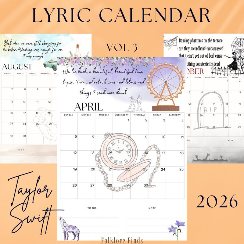 Taylorswift Calendar 2026 - Etsy