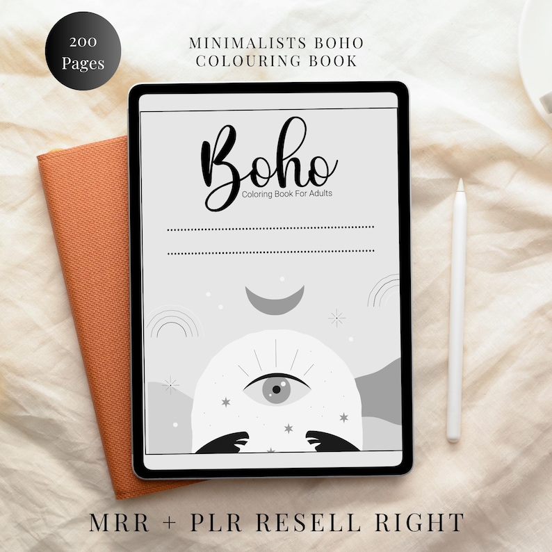 MRR Minimalist Boho Colouring Book | Modern Line Art Patterns ...